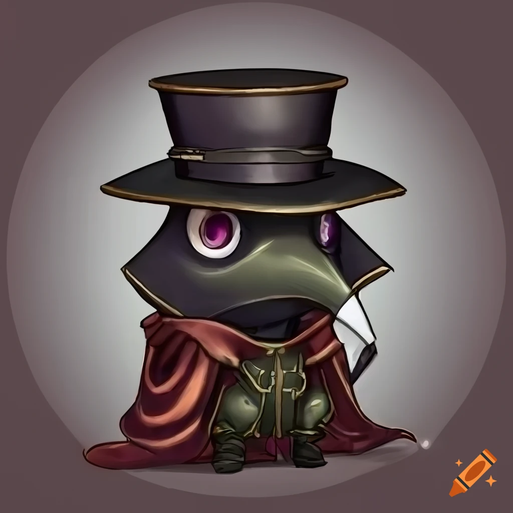 Chibi portrait of a plague doctor on Craiyon