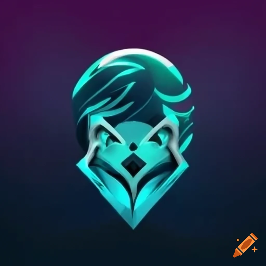 Simplified esports team logo tapering upwards on Craiyon