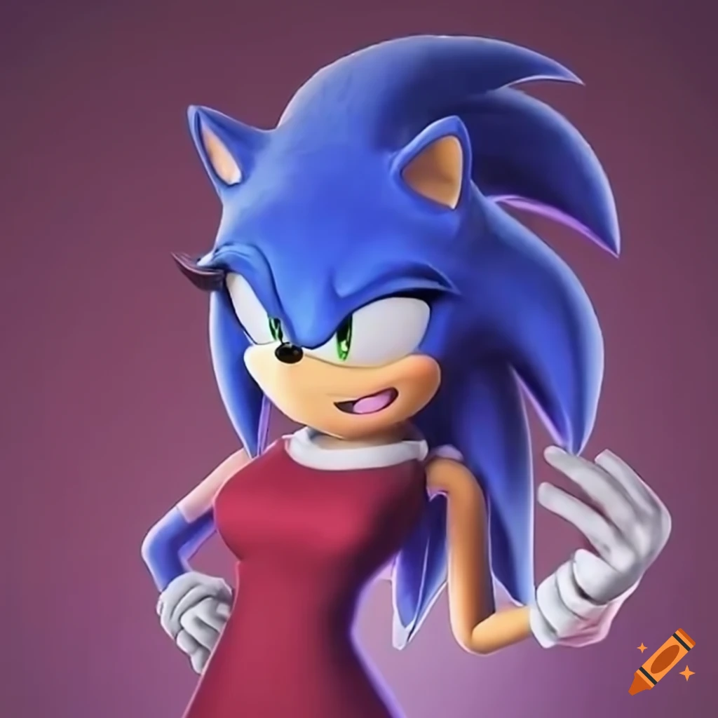 Female sonic the hedgehog getting fashion tips from amy on Craiyon