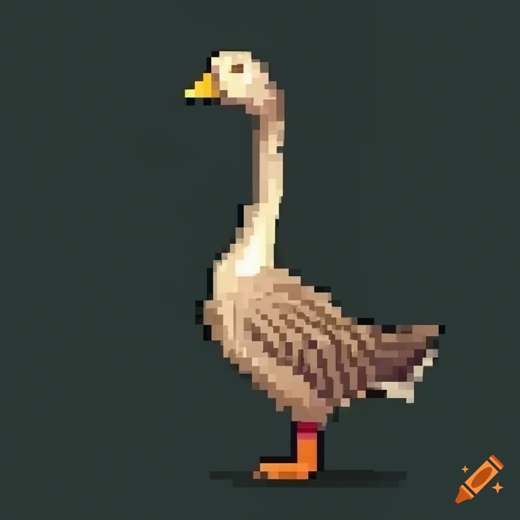 Pixel art of a saddle back goose on Craiyon