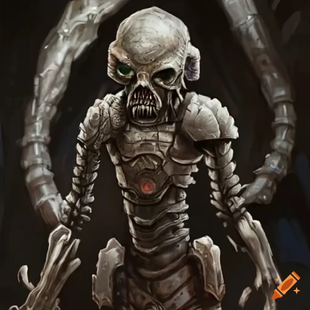 Dungeons and dragons style automaton resembling grey aliens on Craiyon