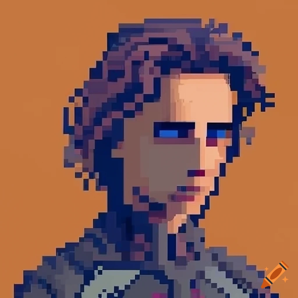 Pixel art of dune movie scene on Craiyon