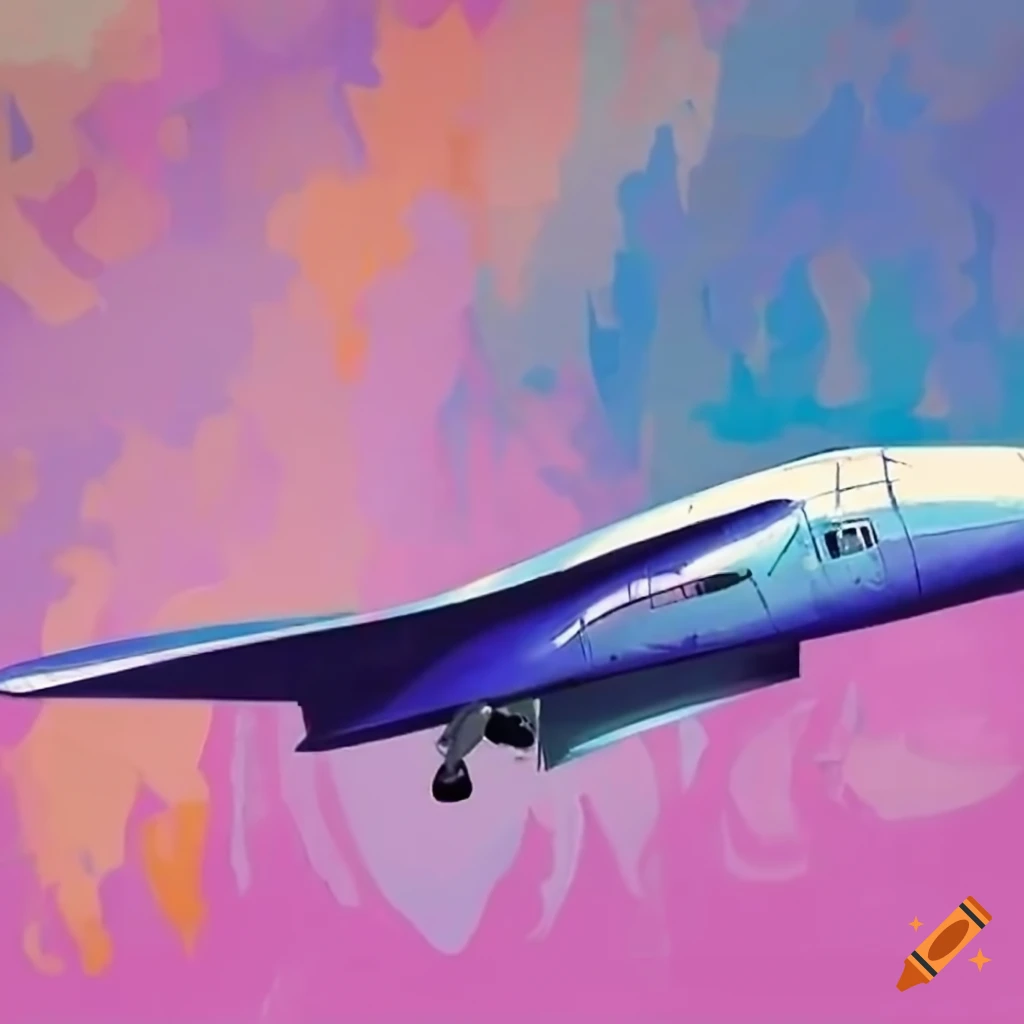 Supersonic airplane in flight on Craiyon