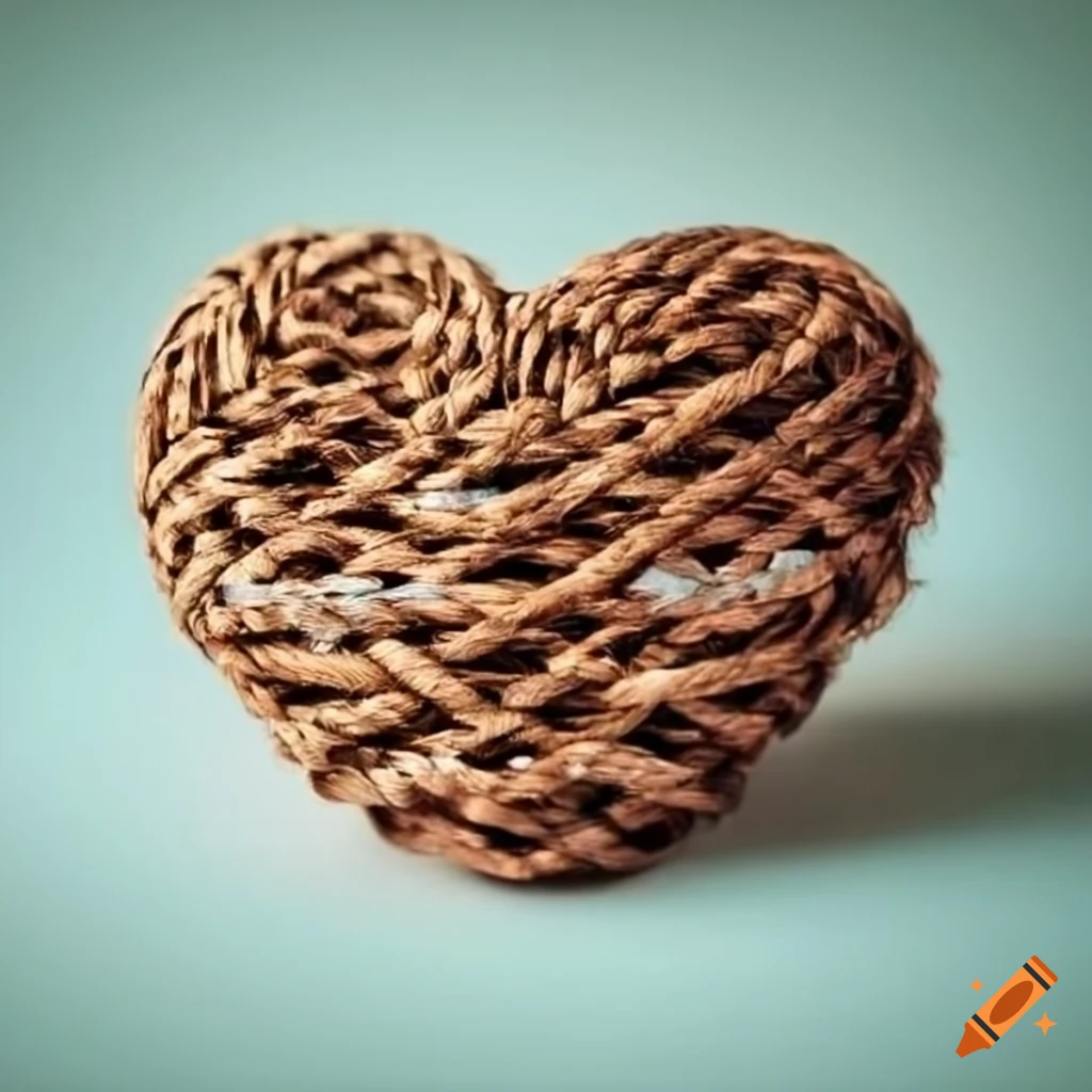 Beautiful heart woven with thread on Craiyon