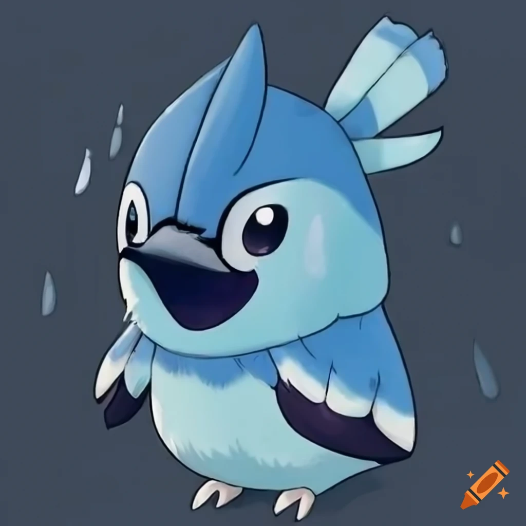 Baby blue jay pokemon character on Craiyon