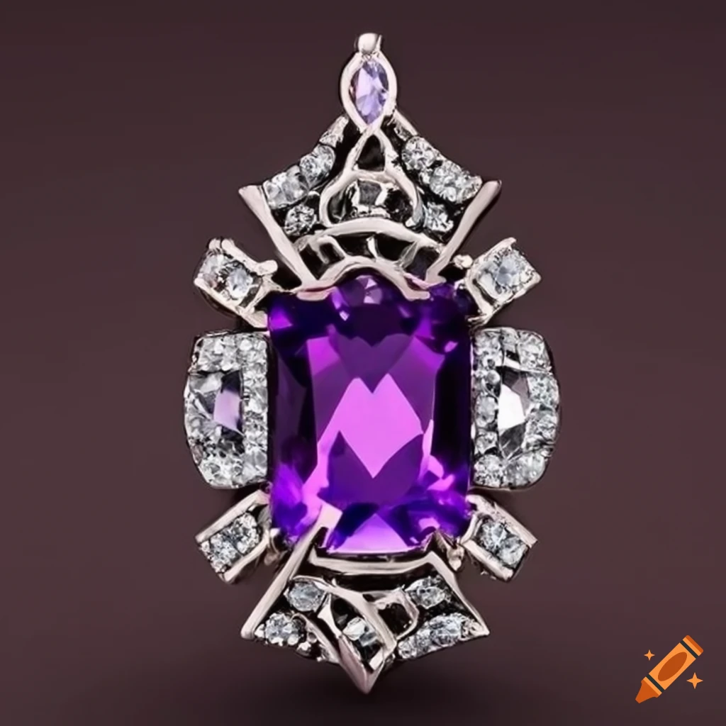 Elegant art deco amethyst jewelry on Craiyon