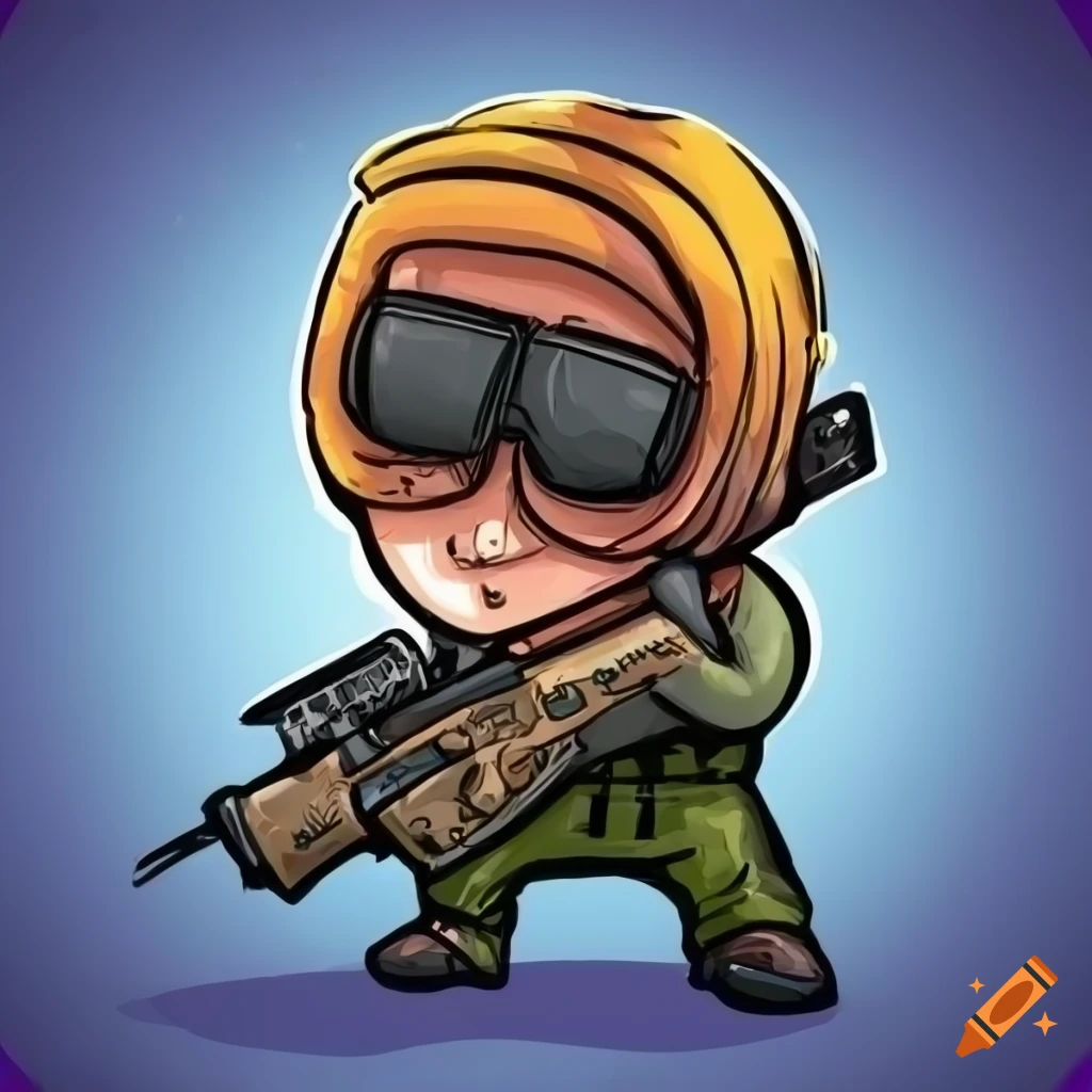 Cartoon illustration of a professional cs:go player with the nickname ...