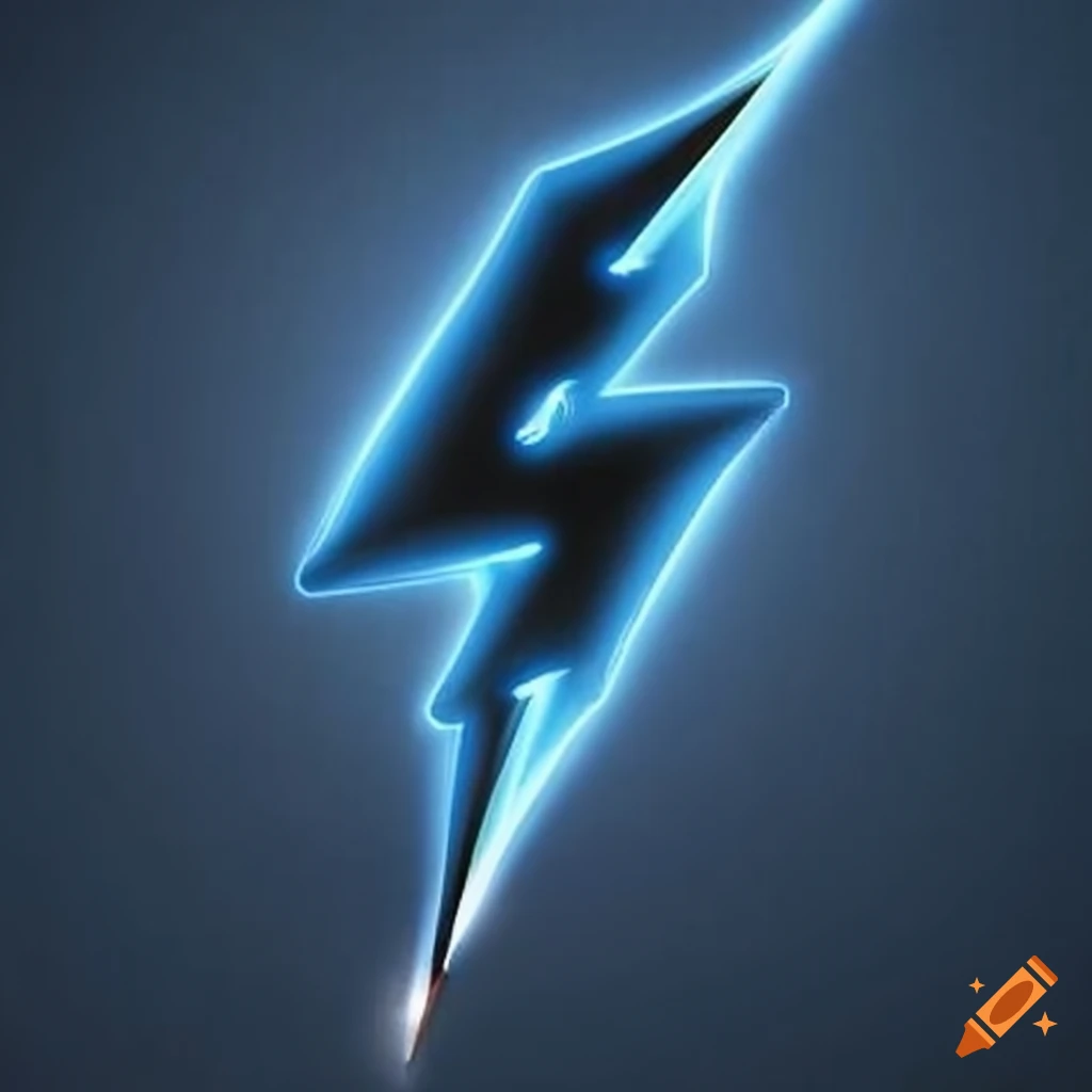 Blue flash logo with lightning on Craiyon