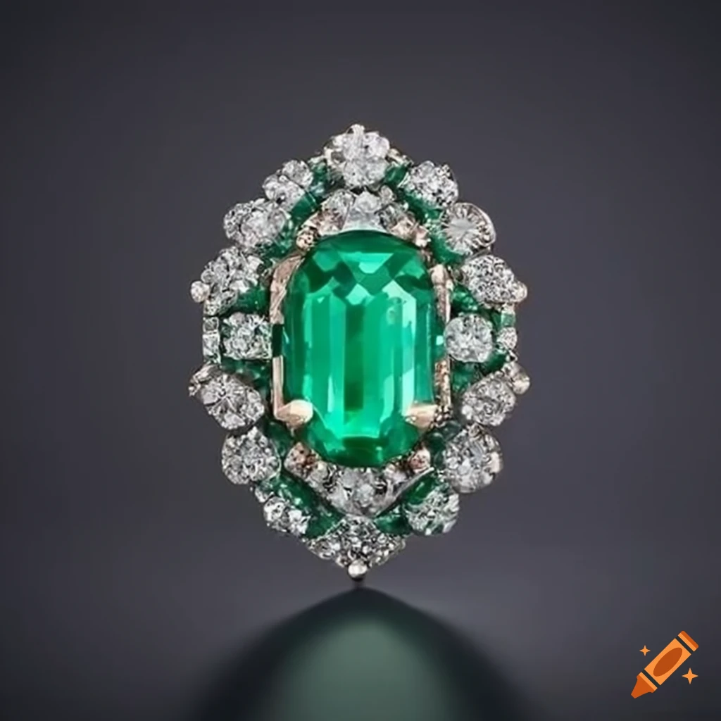 Elegant art deco emerald jewelry on Craiyon