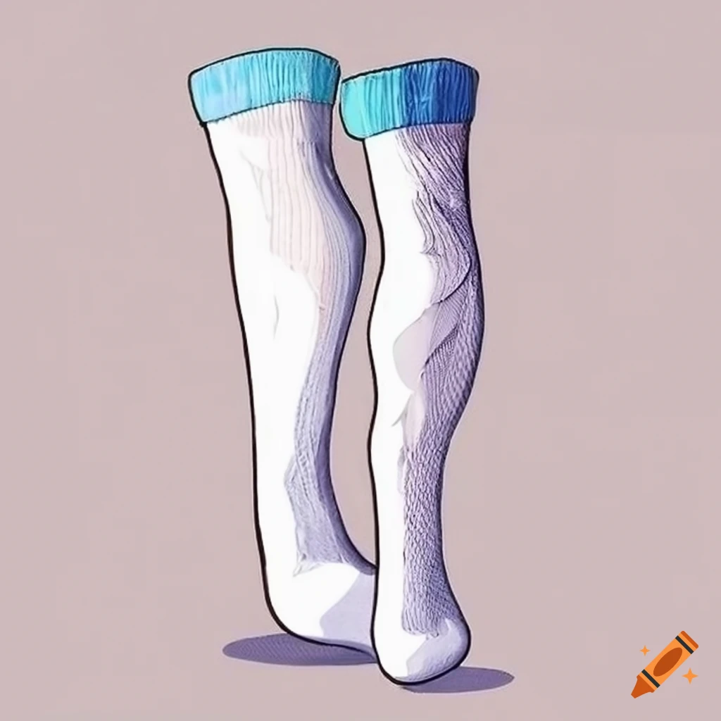 White knee-high socks on Craiyon