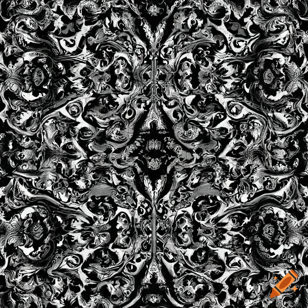 Seamless black and white victorian pattern on Craiyon