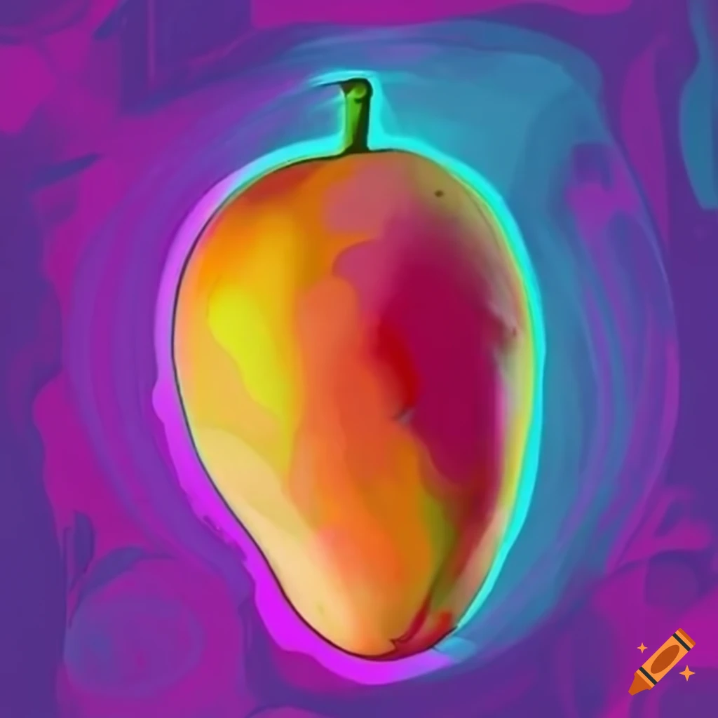 Mysterious cartoon mango on Craiyon