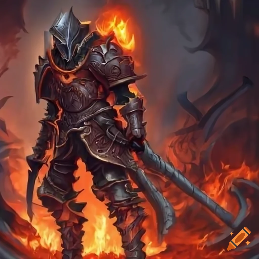 Burning possessed armor on Craiyon