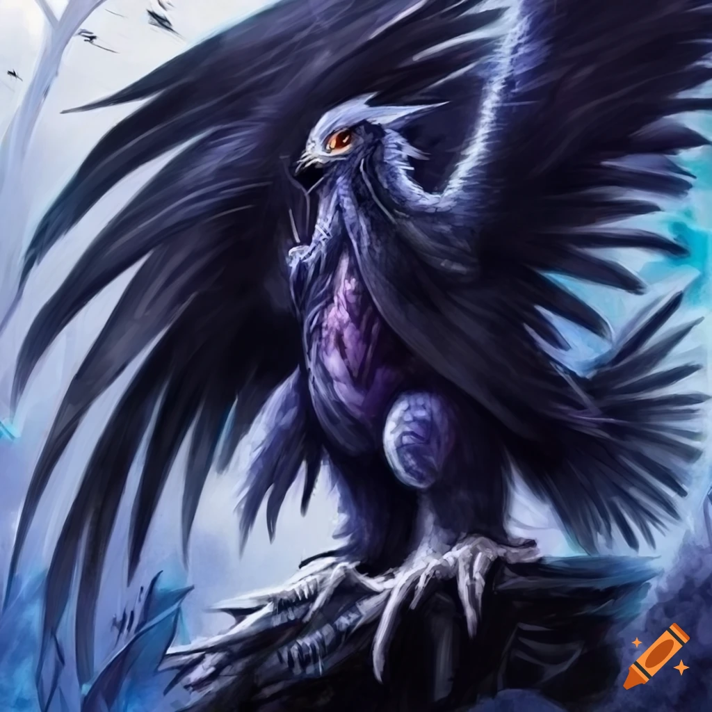 Black feathered hybrid of Xatu, Articuno, and Tyranitar from Pokemon ...