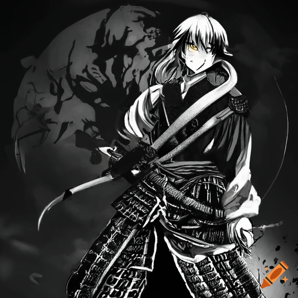 Bold black samurai warrior on Craiyon