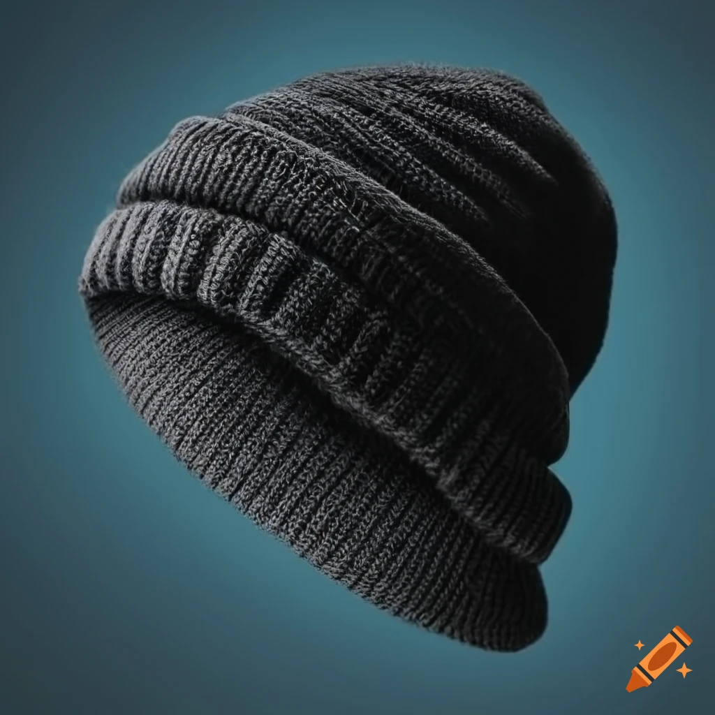 Black beanie hat texture on Craiyon