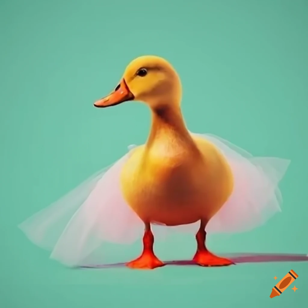 Duck dancing with a tutu on Craiyon