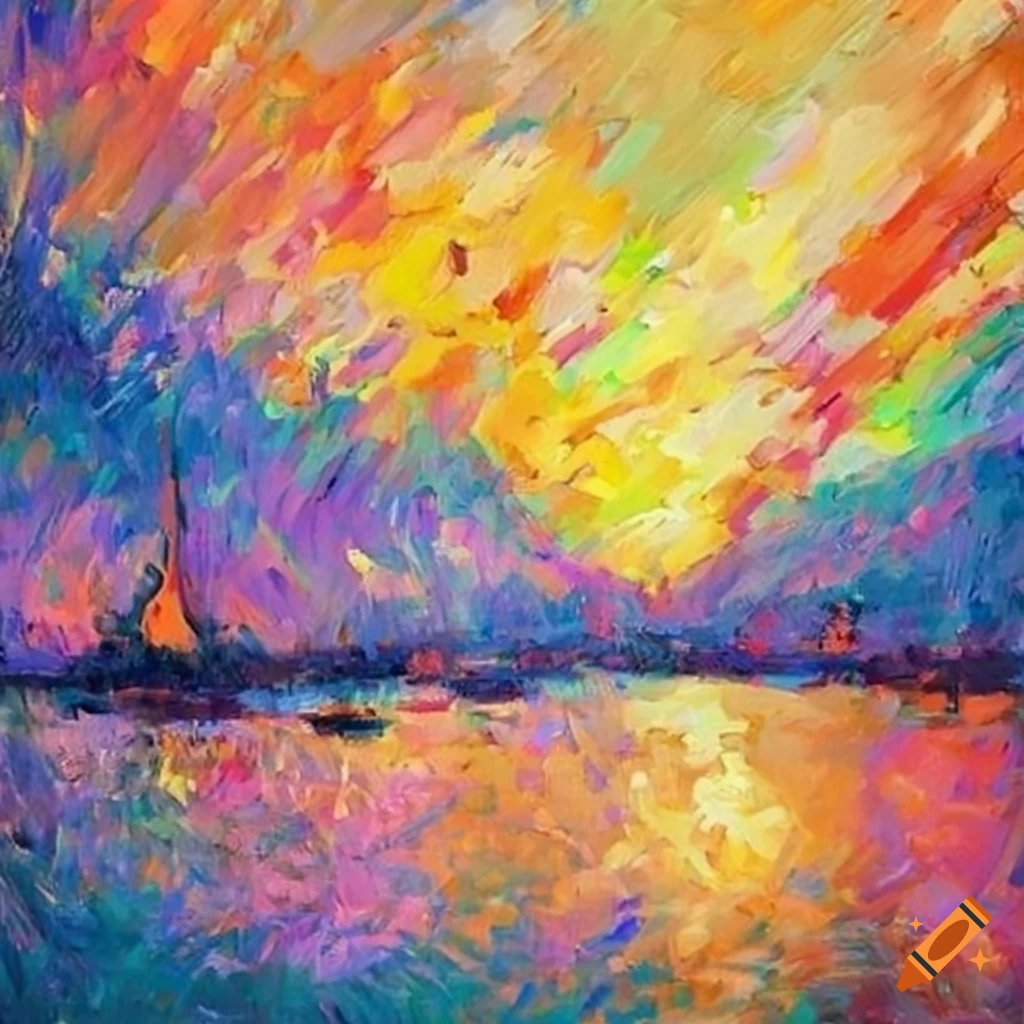 Impressionist sky art painting on Craiyon