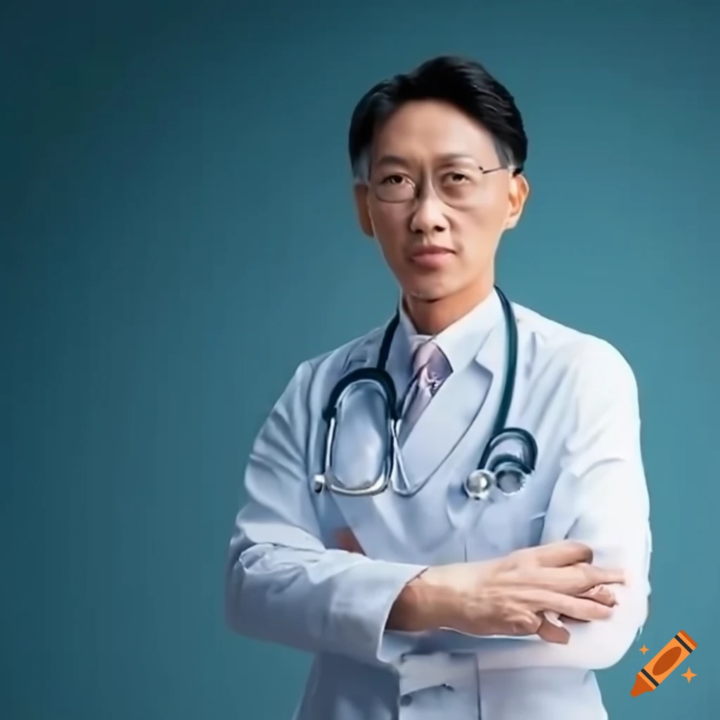 Asian middle aged handsome doctor for infomercials on Craiyon