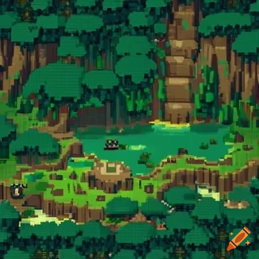 8bit style jungle map on Craiyon