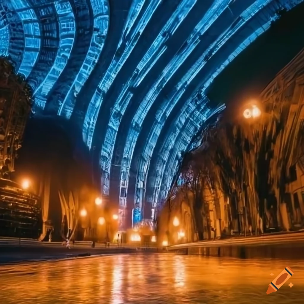 Futuristic cityscape in bucharest on Craiyon