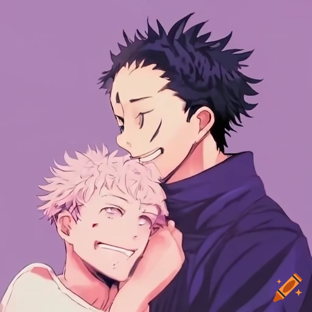 Junpei and pregnant yuji from jujutsu kaizen holding hands and smiling ...