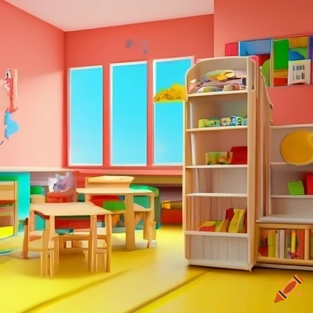 High resolution 4k photo of a kindergarten room on Craiyon