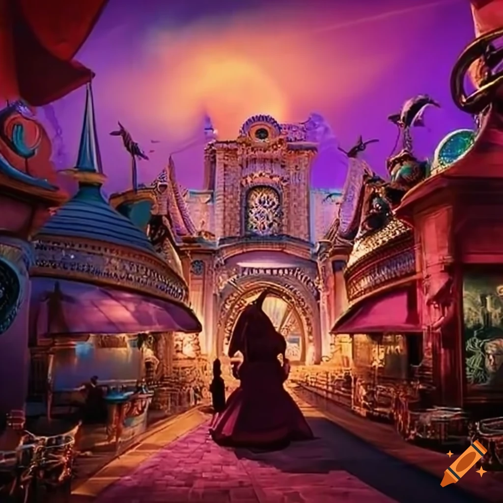 Magical alice in wonderland-themed city like vegas on Craiyon