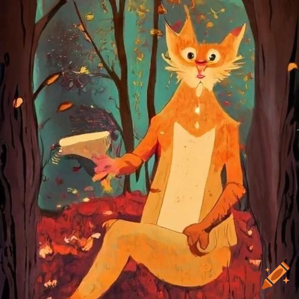 Ginger cat in boots inspired by kay nielsen style on Craiyon