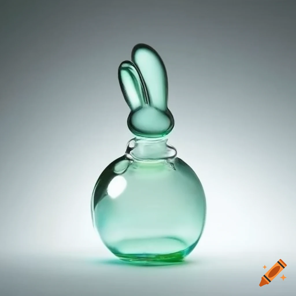 Rabbit-shaped glass bottle on Craiyon