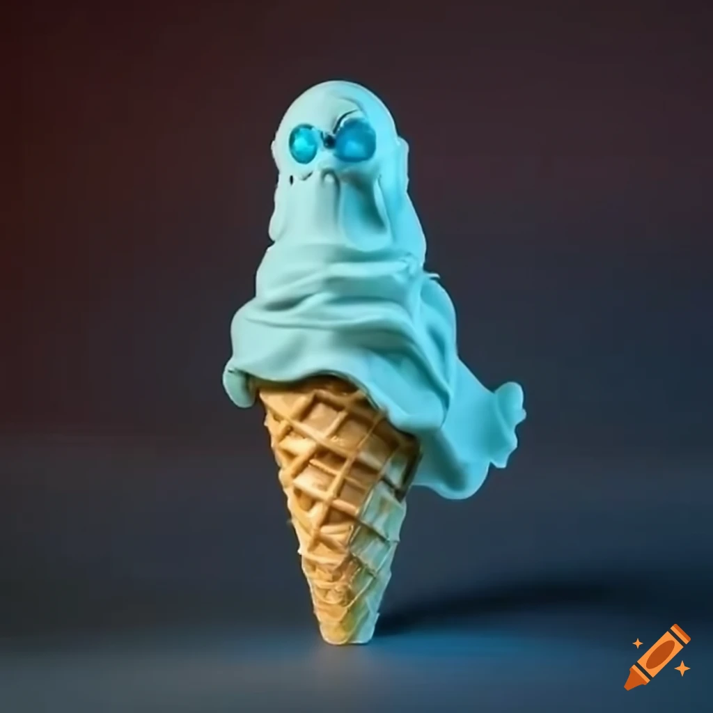 Mini ghost figure with haunted ice cream cone for Ghostbusters action ...
