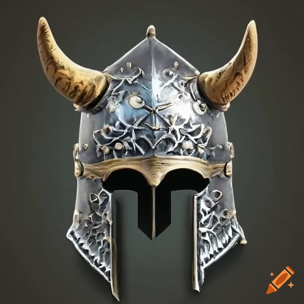 Unique helmet with horned ornamentation for historical enthusiasts on ...