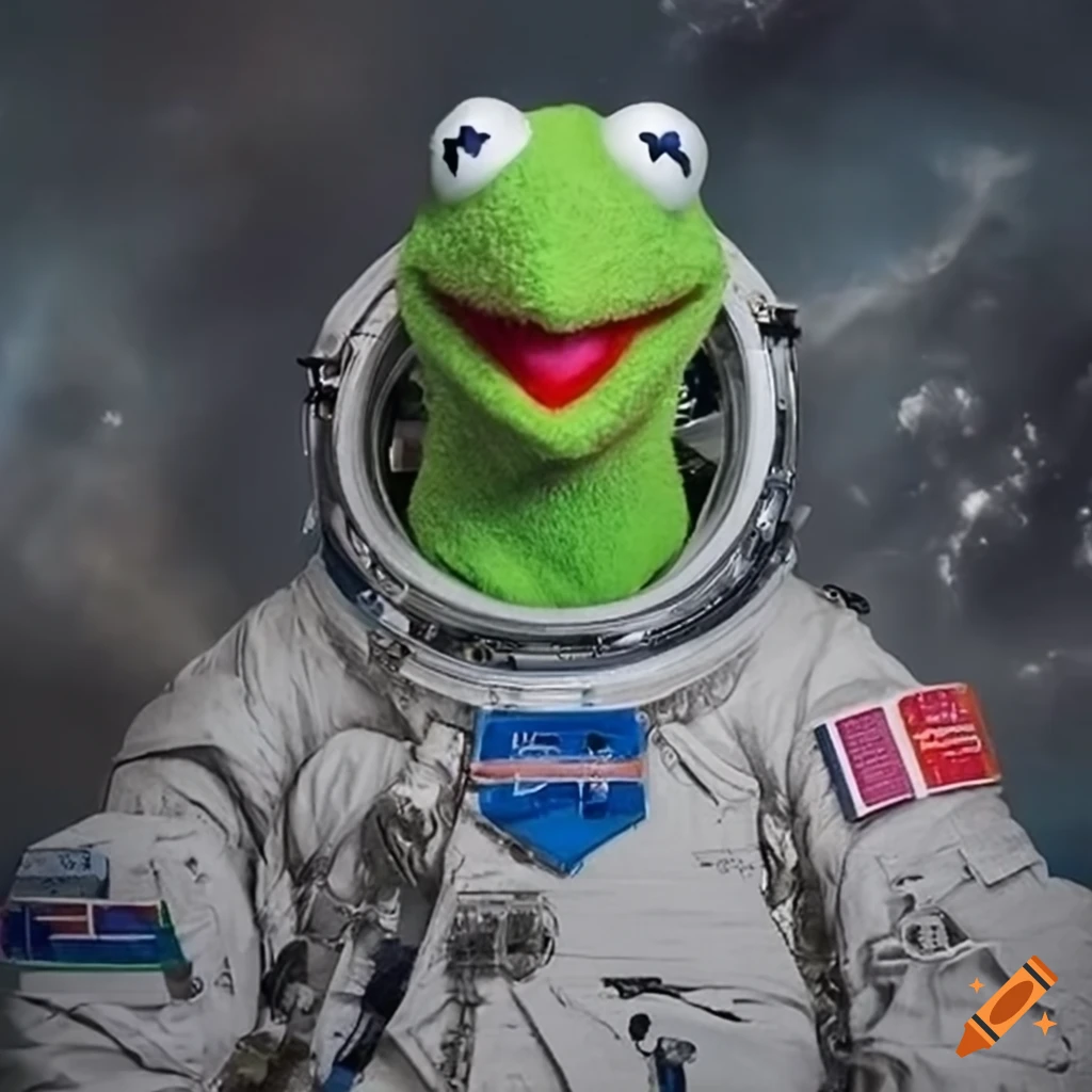 Official nasa portrait of kermit the frog astronaut on Craiyon