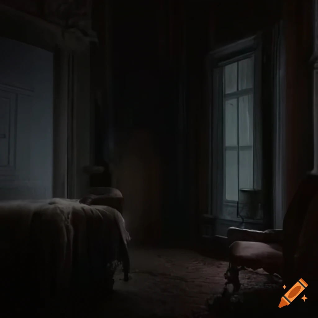 Interior of a dark victorian manor at night on Craiyon