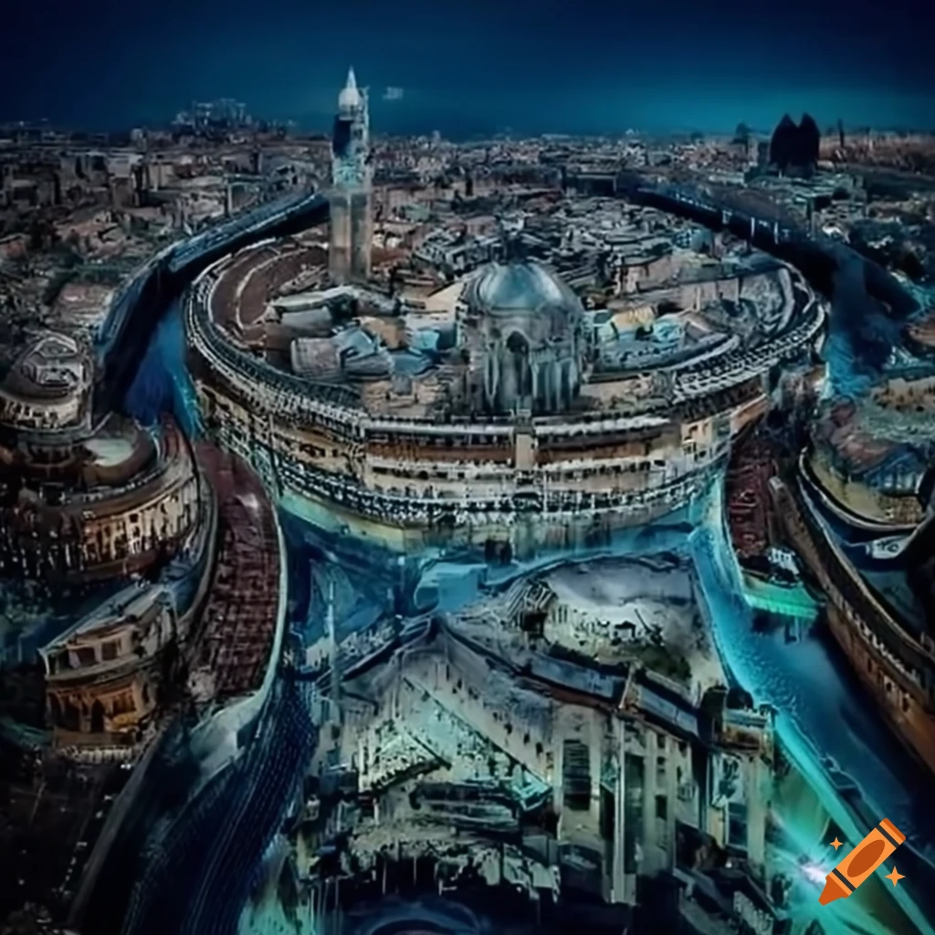 Futuristic cityscape in rome, italy on Craiyon