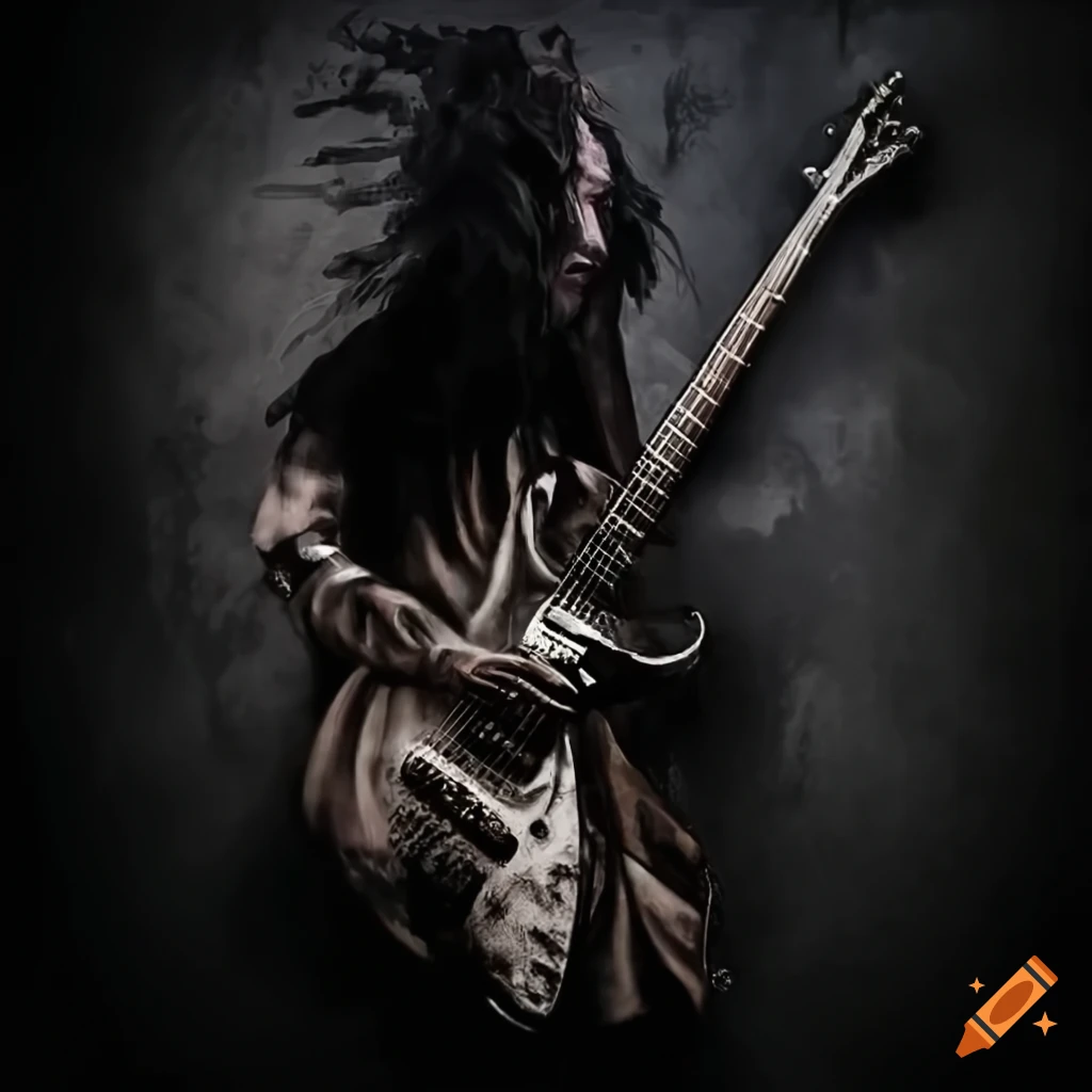 Punk jesus playing a guitar on Craiyon