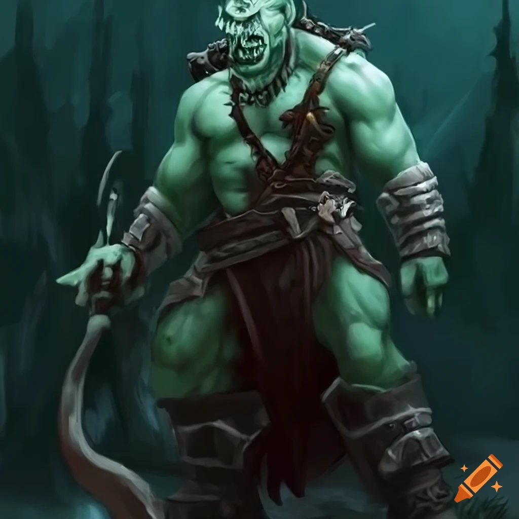 Ghostly undead half-orc on Craiyon