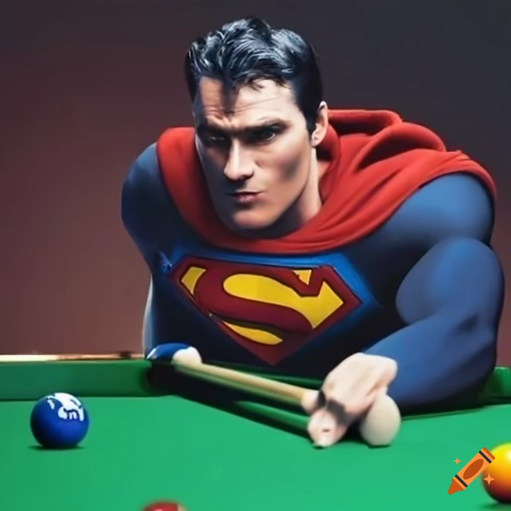 Superman playing snooker on Craiyon