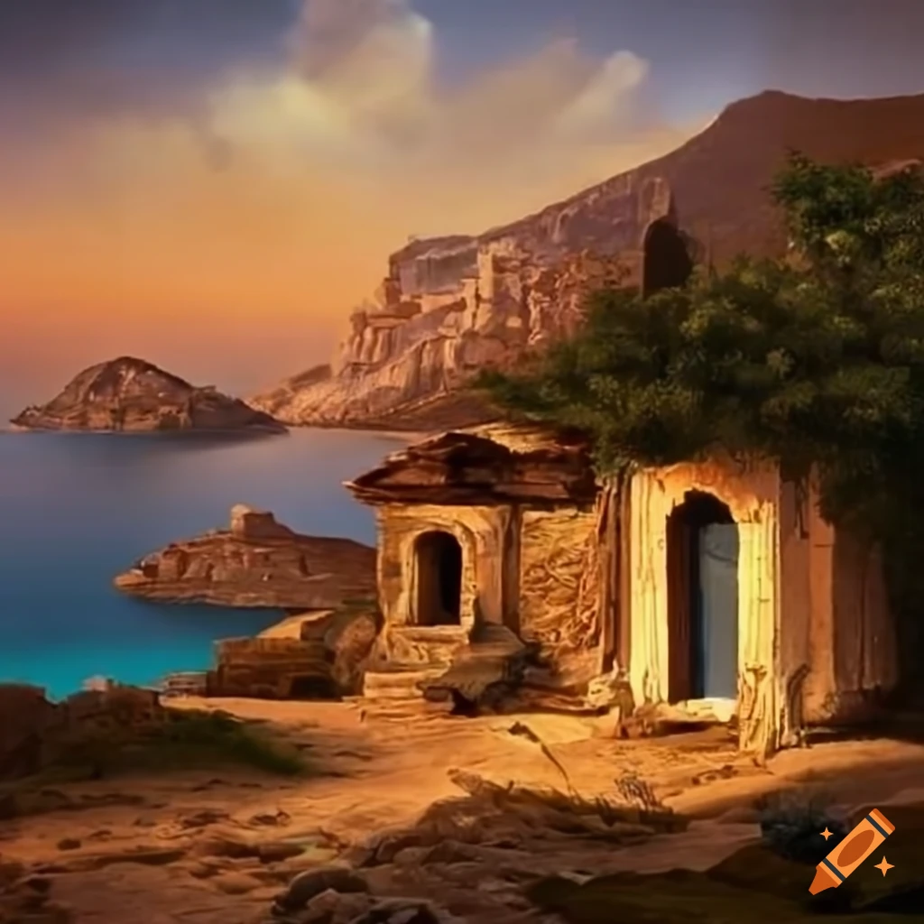 Cottage in ancient greece on Craiyon
