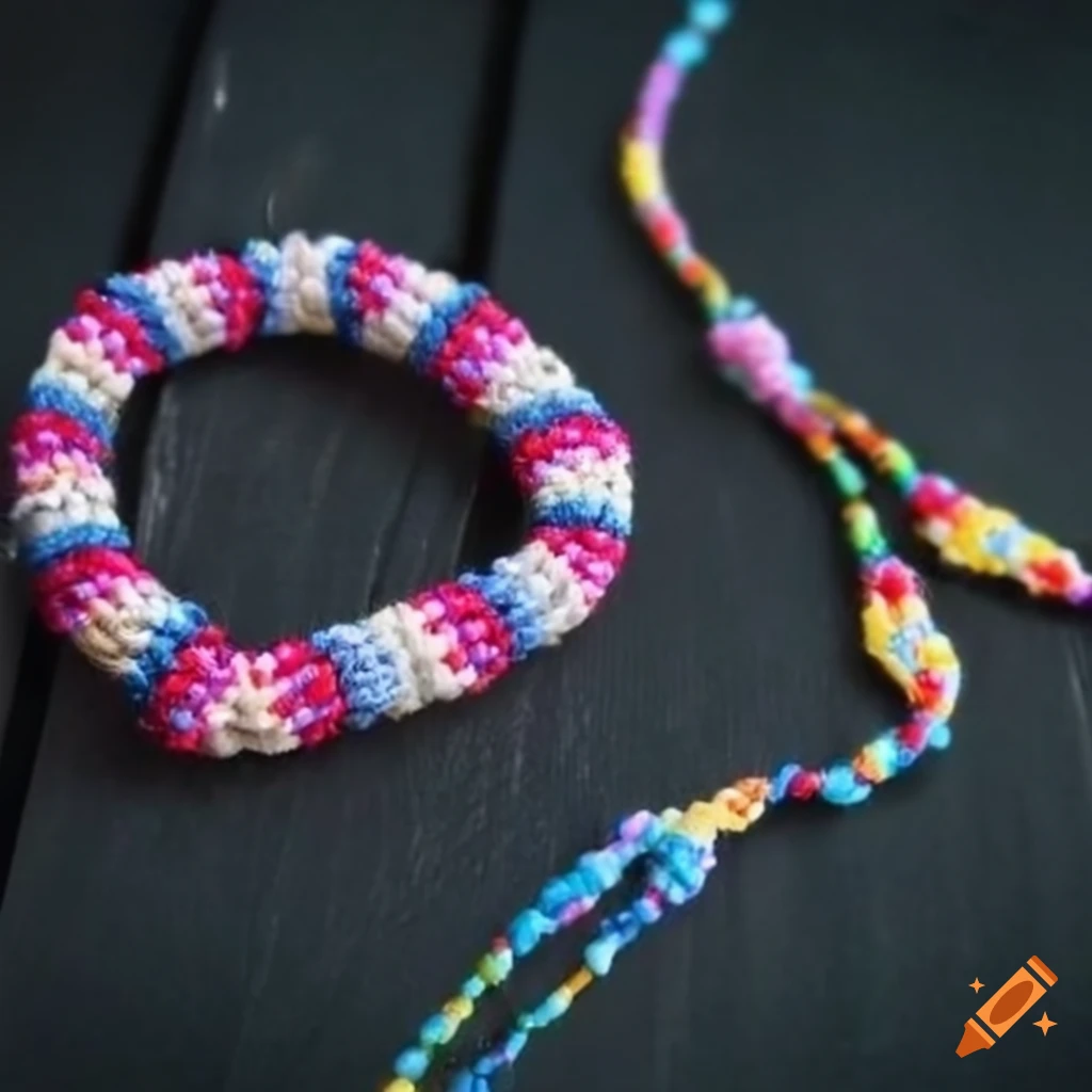 Friendship bracelets being made in an amateur iphone photo on Craiyon