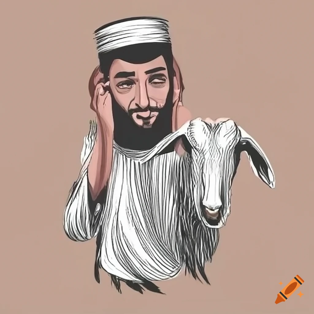 Man with his goat on Craiyon