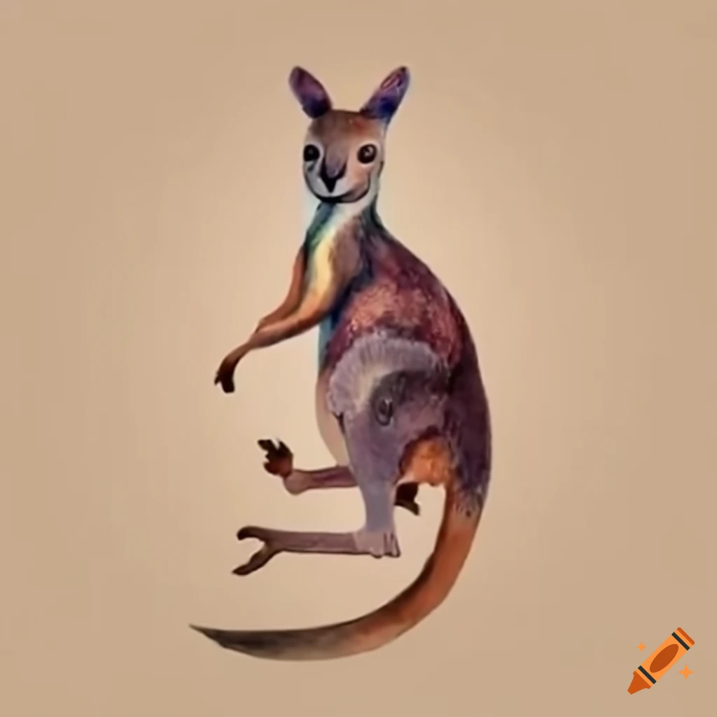 Kangaroo hanging from a tree with a koala family on Craiyon