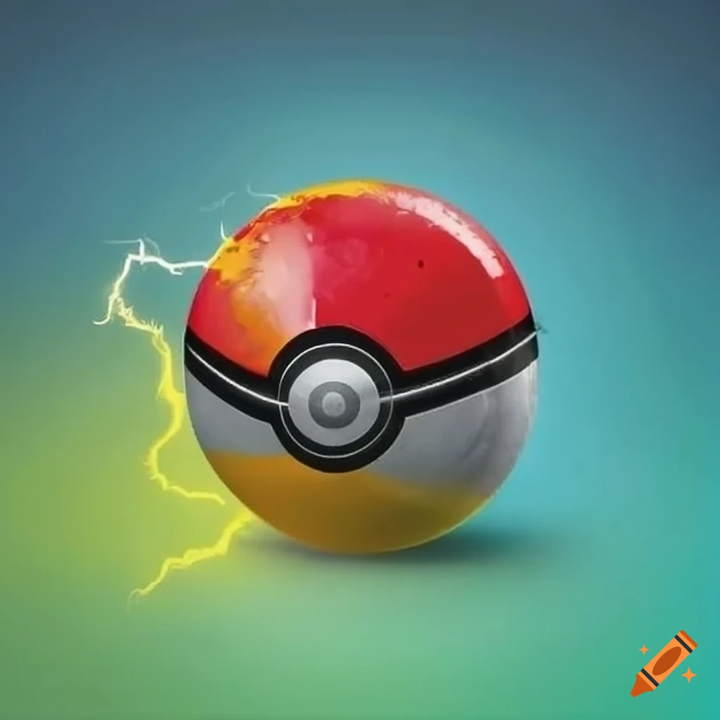 Colorful pokeball with lightning bolts on Craiyon
