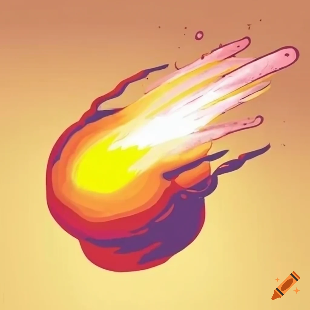 Cartoon comet illustration on Craiyon