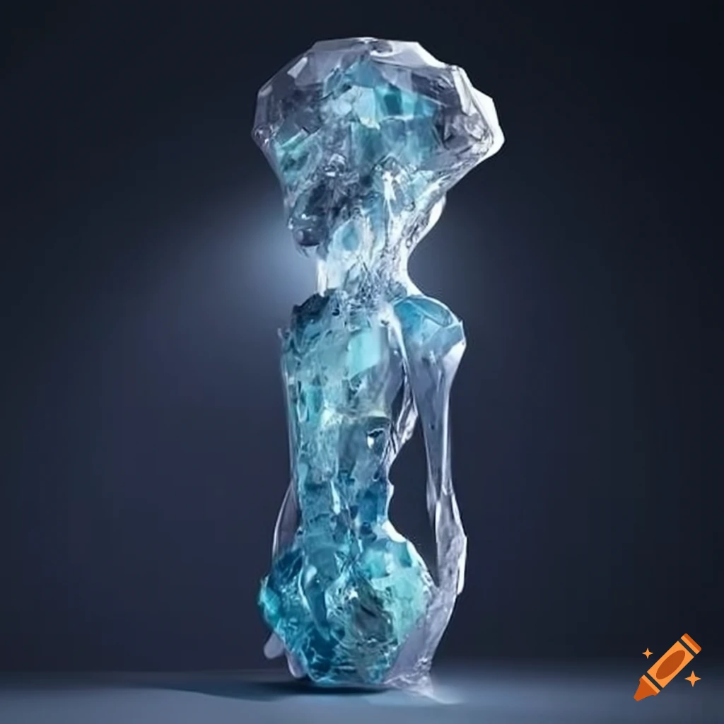 Crystal humanoid creature on Craiyon