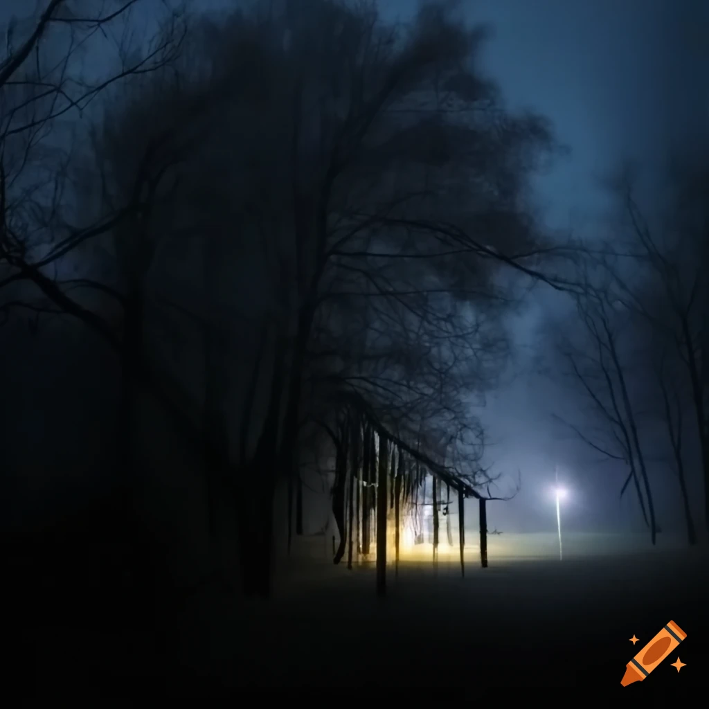 Liminal playground at 7:23 at night on Craiyon