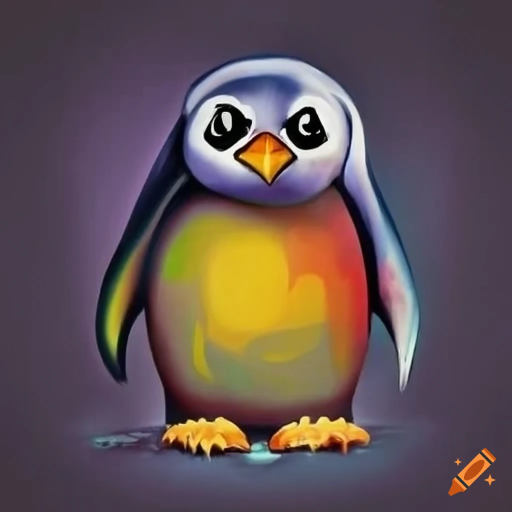 Sophisticated graffiti penguin on Craiyon