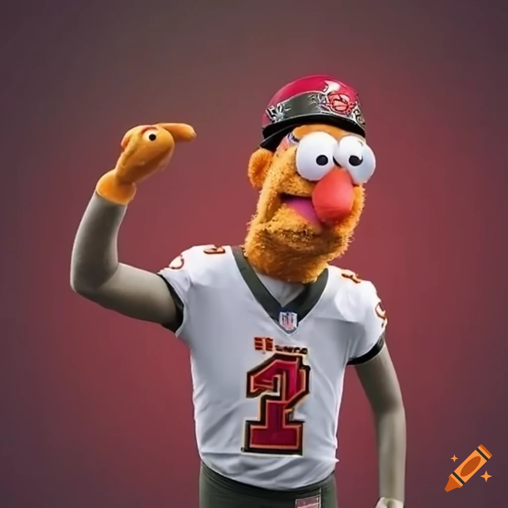 Beaker muppet wearing a tampa bay buccaneers jersey on Craiyon