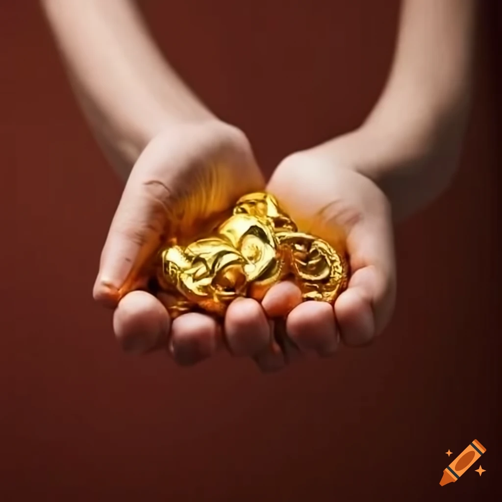 Hand giving out gold on Craiyon
