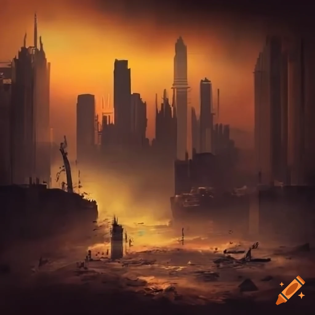Post-apocalyptic world on Craiyon